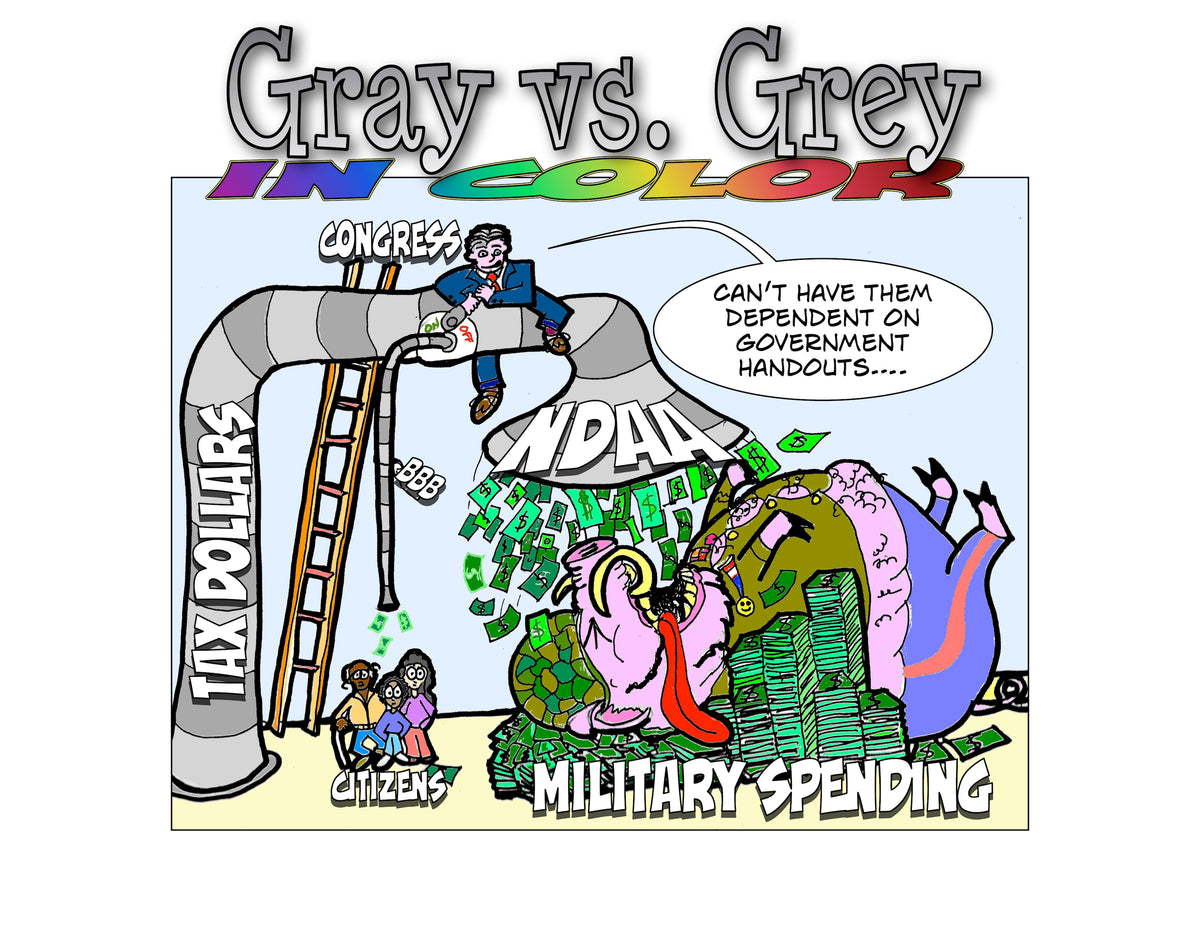 Gray vs. Gray in Color political cartoon – JWCoenArtist